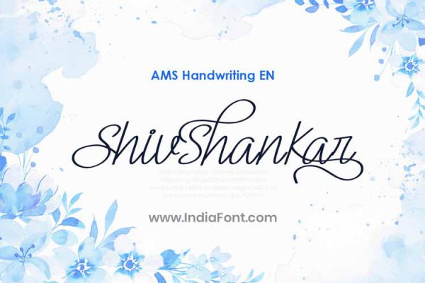 AMS Handwriting English Calligraphy Font - IndiaFont